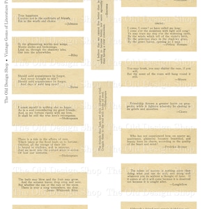 Gems of Literature Vintage Quotes and Mottos by Famous Authors ...