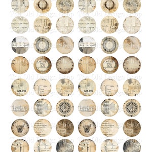 Neutral Grunge Circle Tag Set Round Tags Printable Ephemera Tags Junk ...