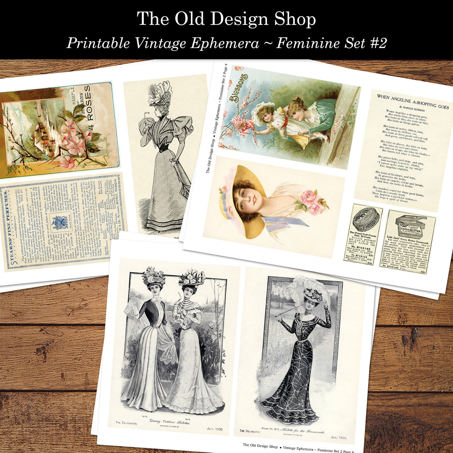 Vintage Feminine Set 2 Printable Ephemera Victorian Etsy