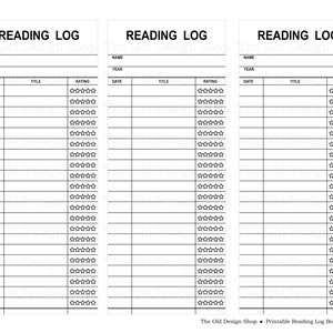 Printable Reading Log Bookmarks Aged Shabby Digital Bookmarks for ...