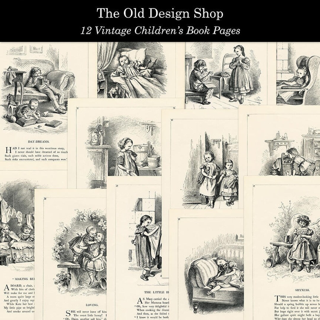 Printable Vintage Children's Storybook Pages for Junk Journals ...