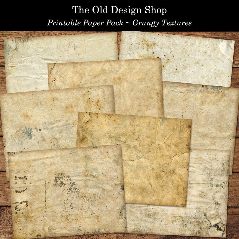 Printable Paper Pack Grungy Textures Distressed Shabby Grunge - Etsy