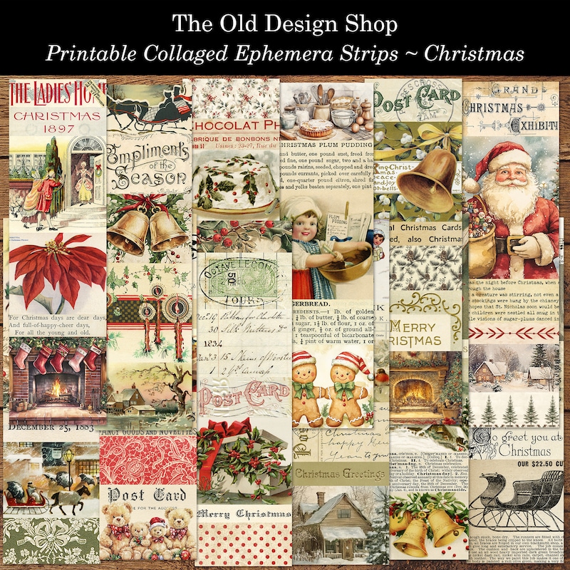 Christmas Ephemera Strips - Etsy