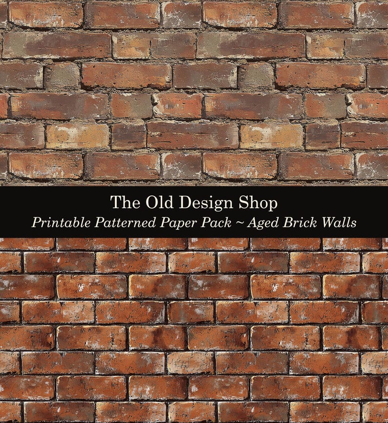 Rustic Brick Wall Textures Digital Paper Pack Printable Aged Brick ...