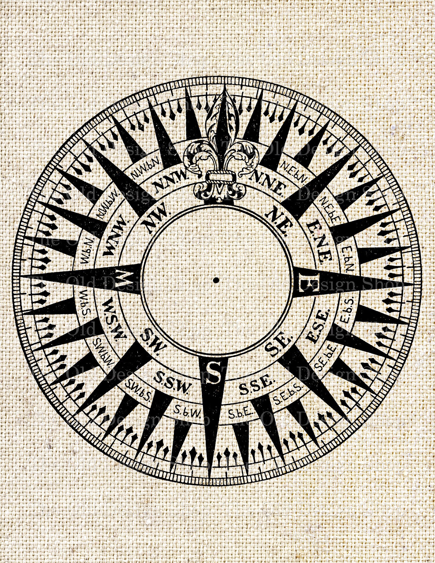 Vintage Compass Rose Clip Art