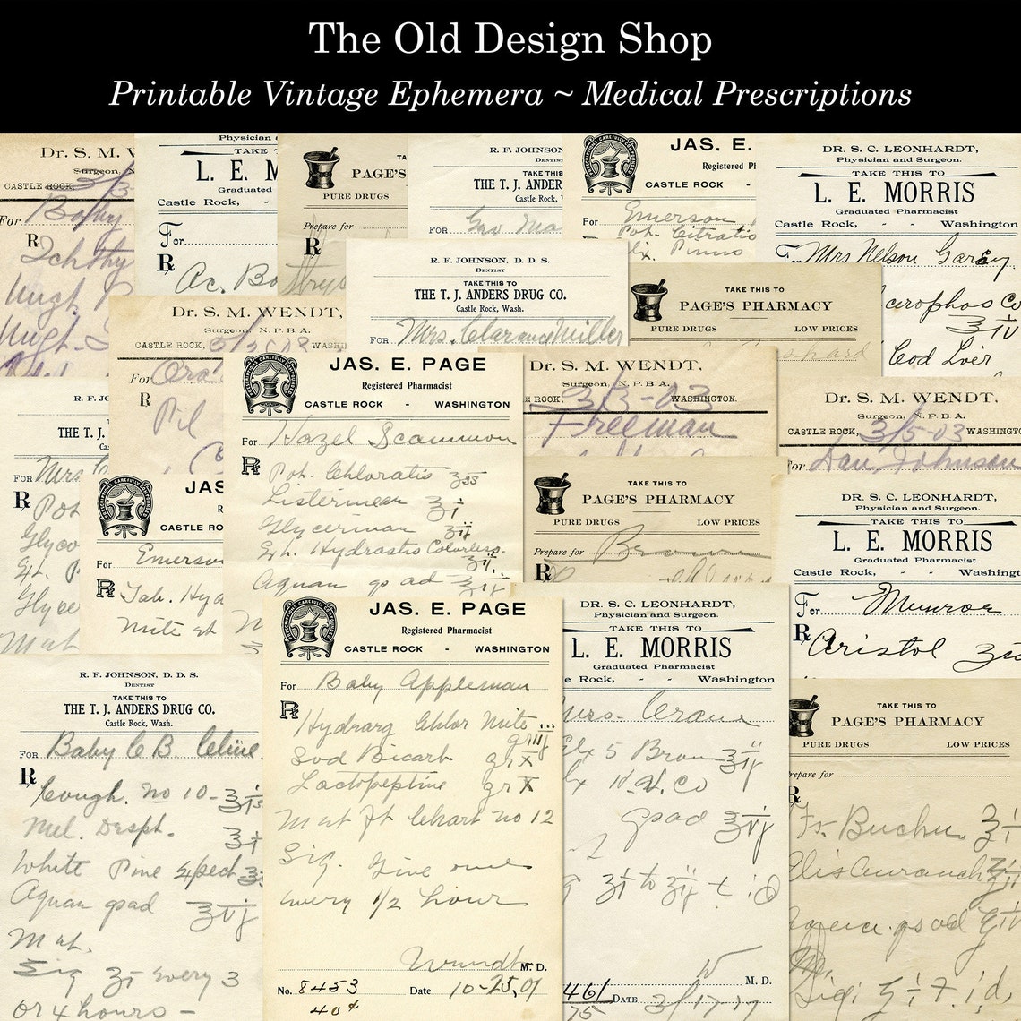 Medical Prescription Clip Art Vintage Prescriptions Printable - Etsy