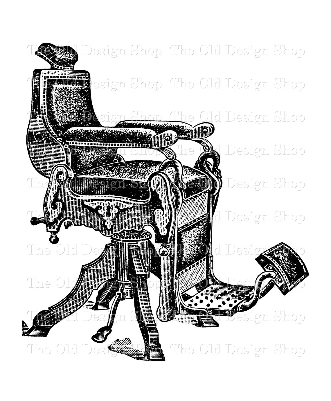 Barber Chair Clipart for Junk Journals Cardmaking Supply Vintage Barber ...