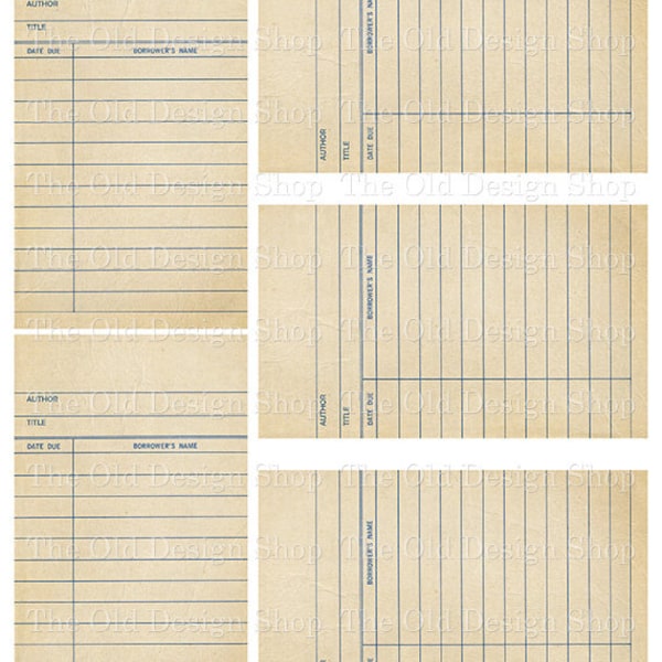 Library Cards - Etsy