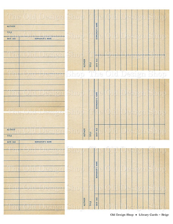 Printable Library Cards