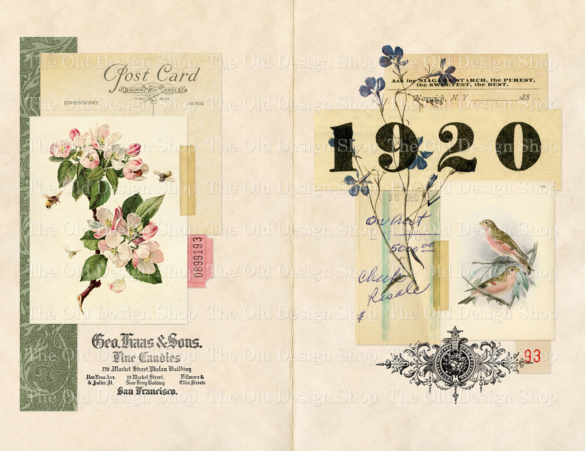 Printable Shabby Collaged Paper Pack Vintage Style Digital - Etsy Canada