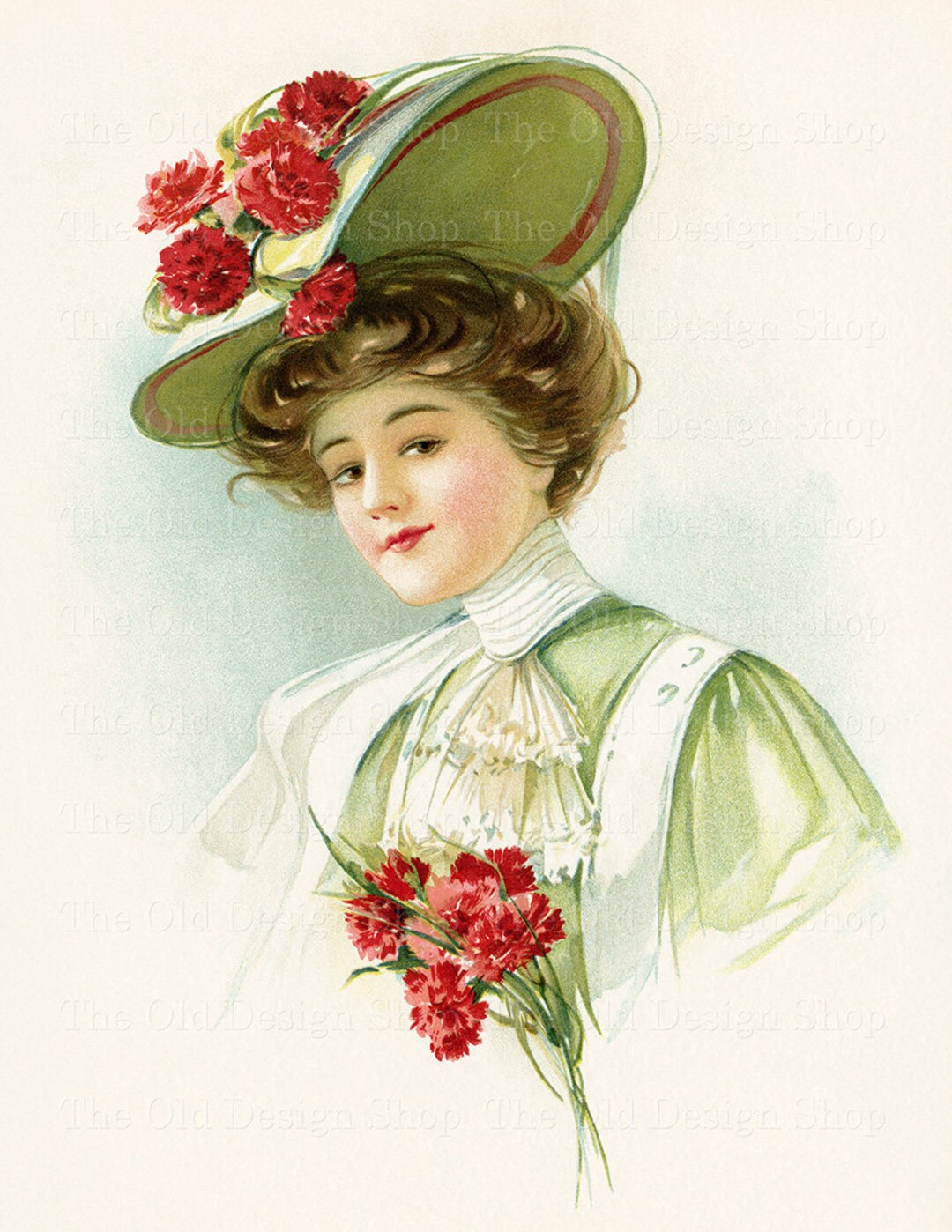 Victorian Lady in Green for Cardmaking Junk Journals Vintage Lady ...