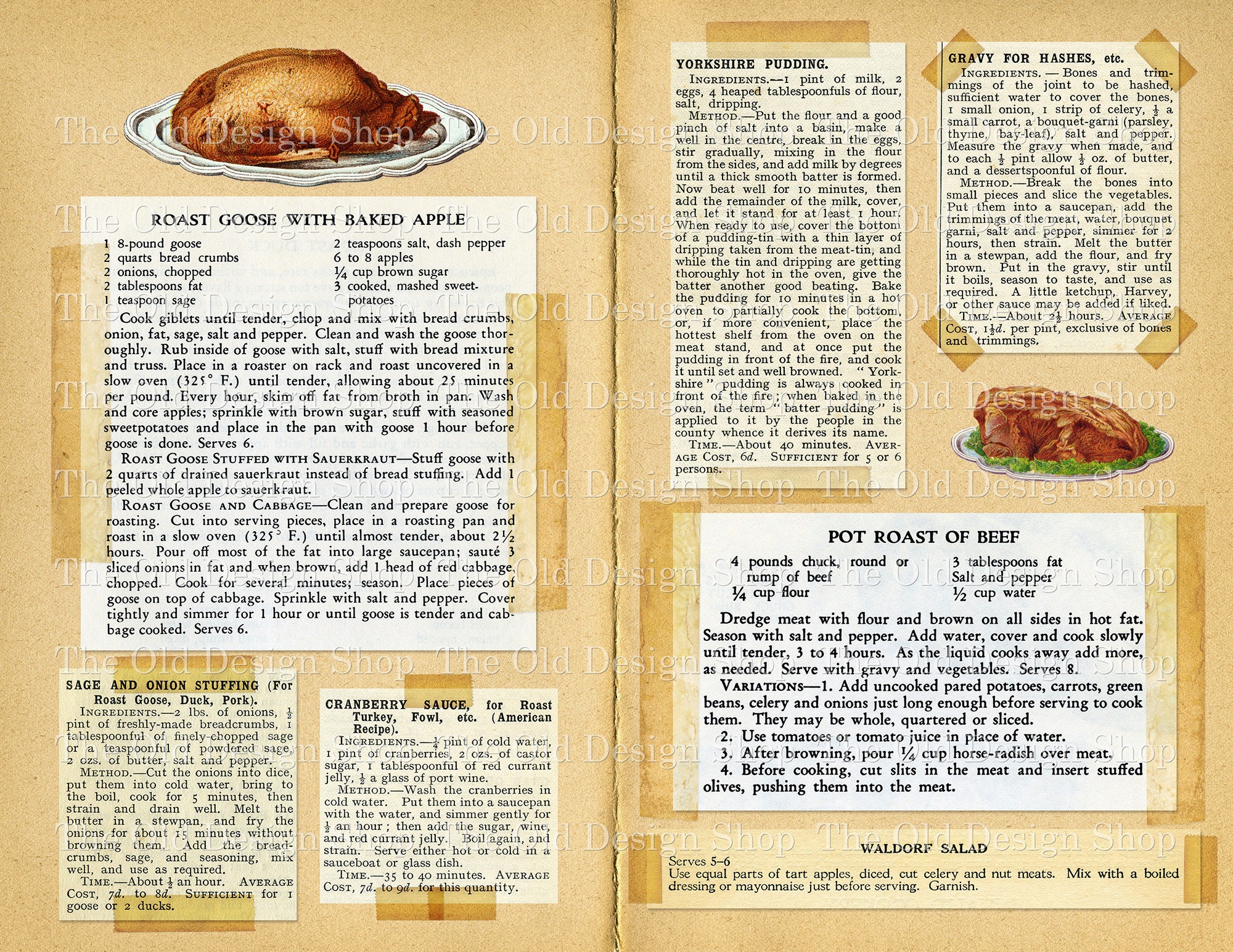 Printable Vintage Recipe Junk Journal Scrapbook Cooking Baking - Etsy