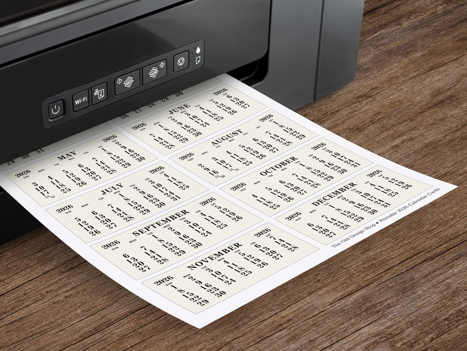 2026 Mini Monthly Calendar Printable Journal Cards Planner Cards ...