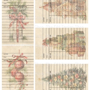 Christmas Library Cards Junk Journal Ephemera Cardmaking Supply ...