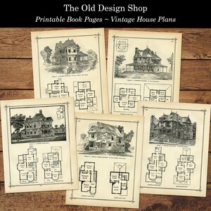 Antique House Plans Vintage Printable Book Pages Commercial Use Digital ...