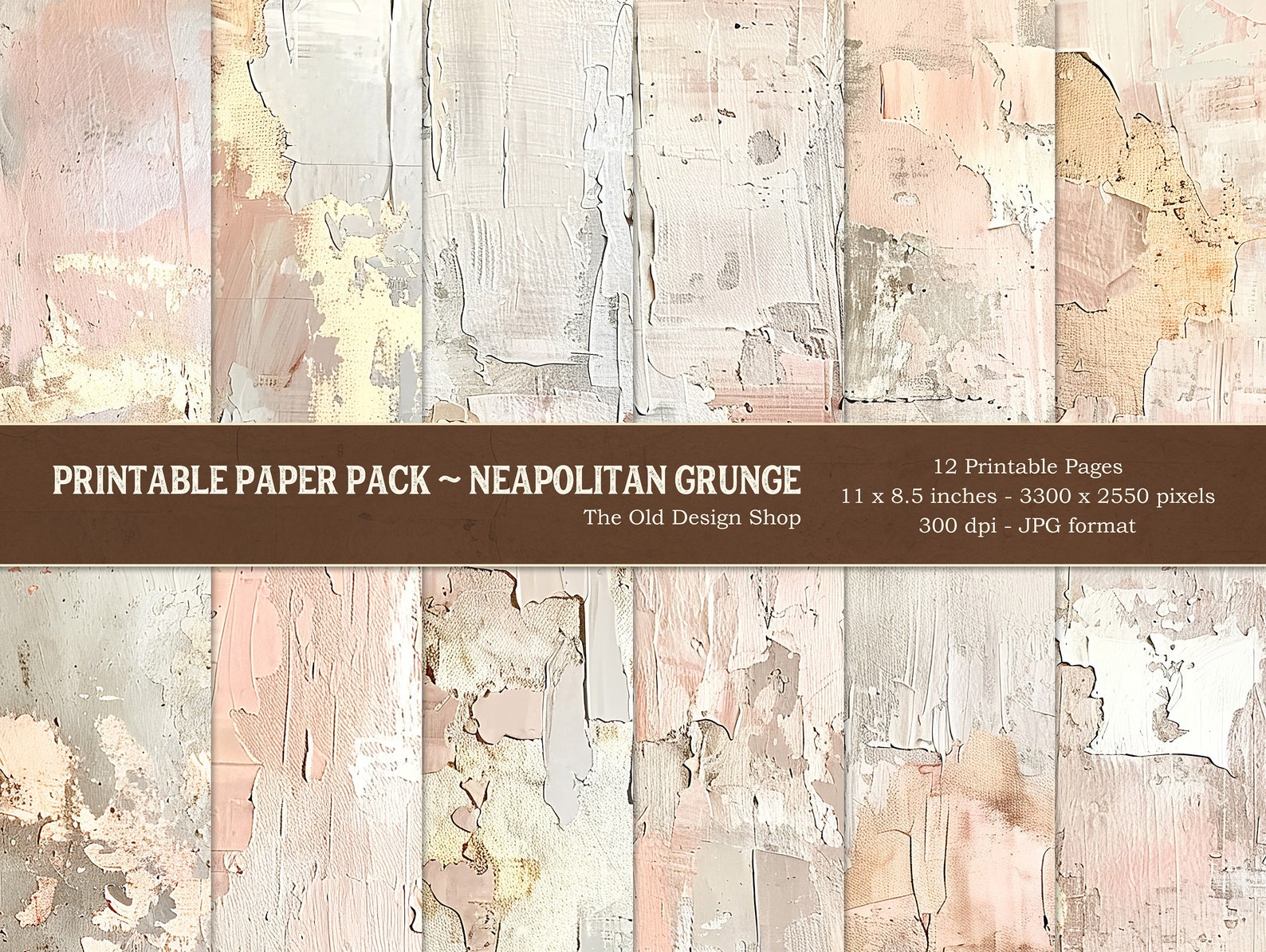 Printable Grunge Junk Journal Signatures Paper Pack Shabby Papers ...