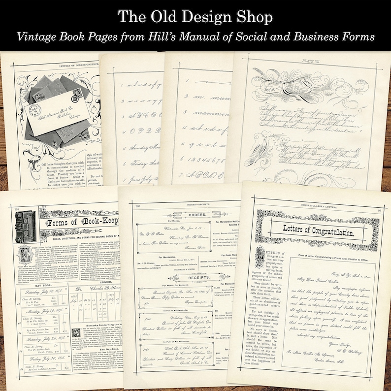Printable Antique Book Pages From Hills Manual of Social and - Etsy