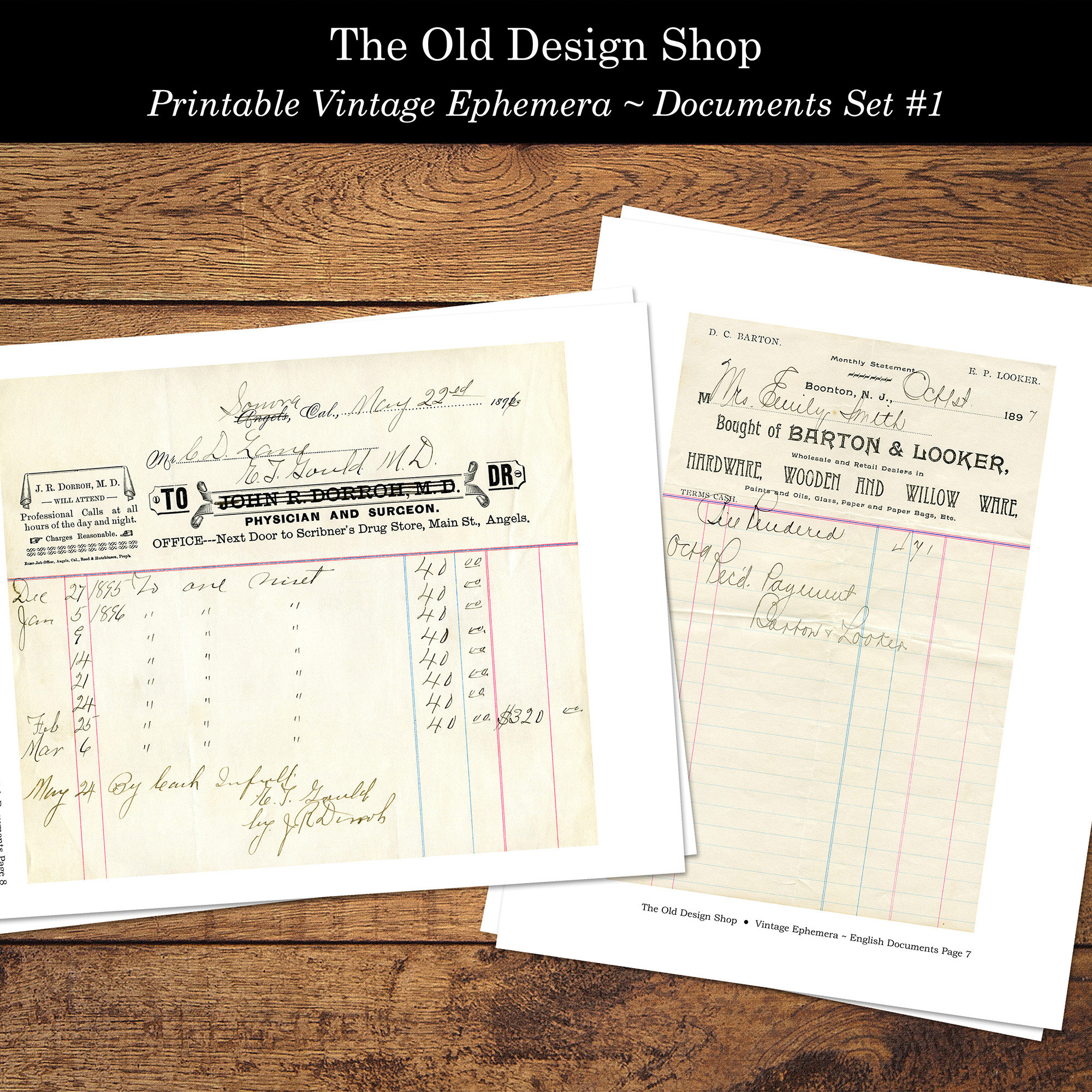 Vintage Documents Set 1 Printable Ephemera Invoices Receipts - Etsy Canada