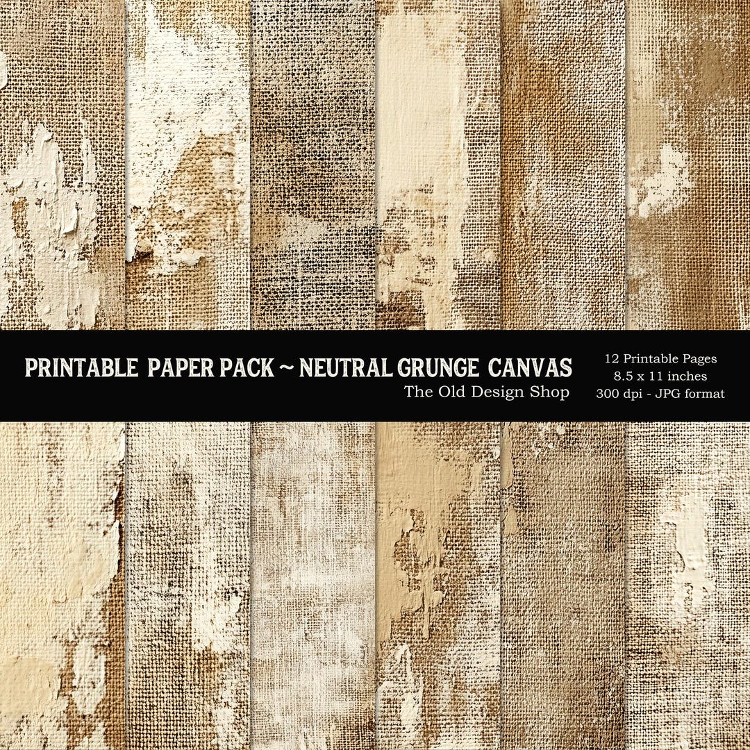 Neutral Grunge Canvas Digital Paper Printable Grunge Messy Painted ...