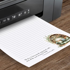 Printable Book Letter Writing Stationery the Serenity of Books ...