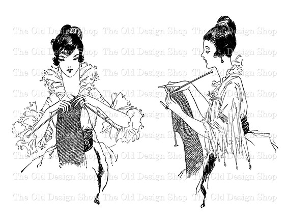 Knitting Vintage Clipart