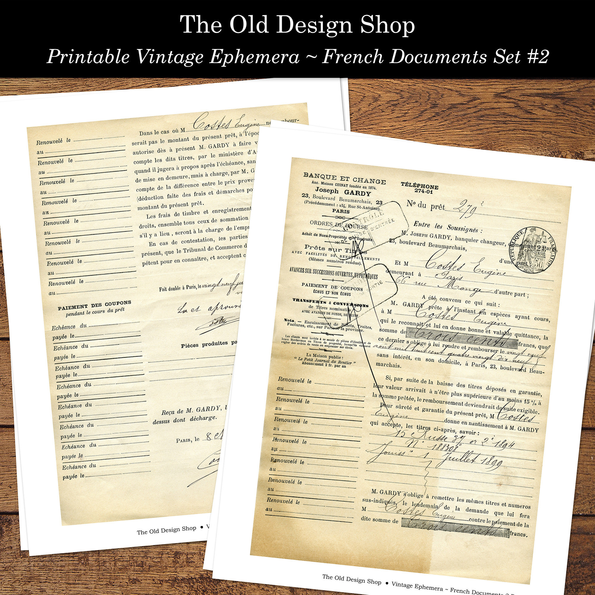 Vintage French Documents Set 2 Printable Ephemera Ad Invoice - Etsy