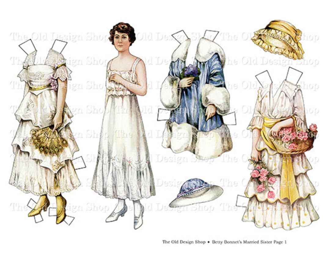 Betty Bonnet’s Married Sister Printable Vintage Paper Doll Commercial ...