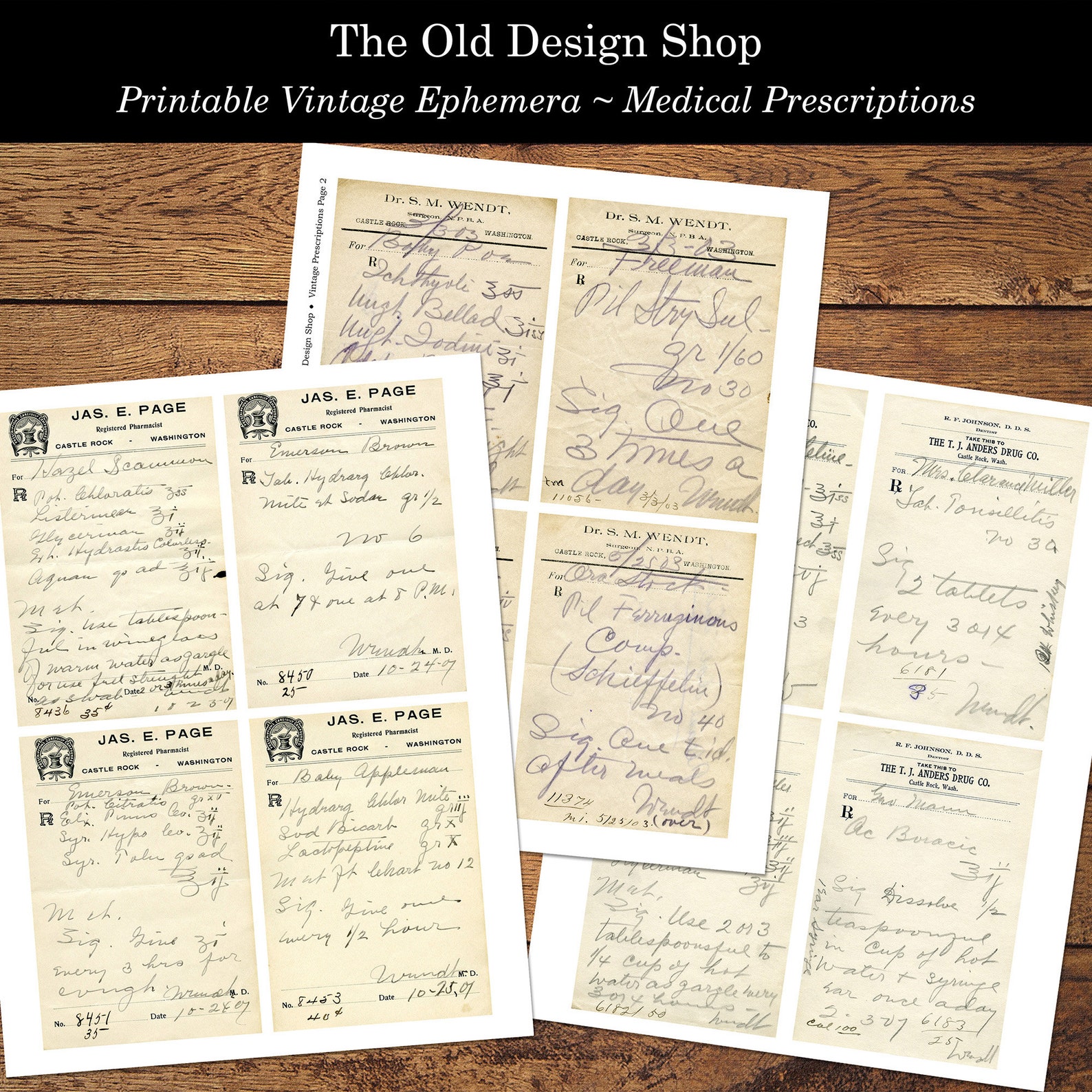 Medical Prescription Clip Art Vintage Prescriptions Printable | Etsy