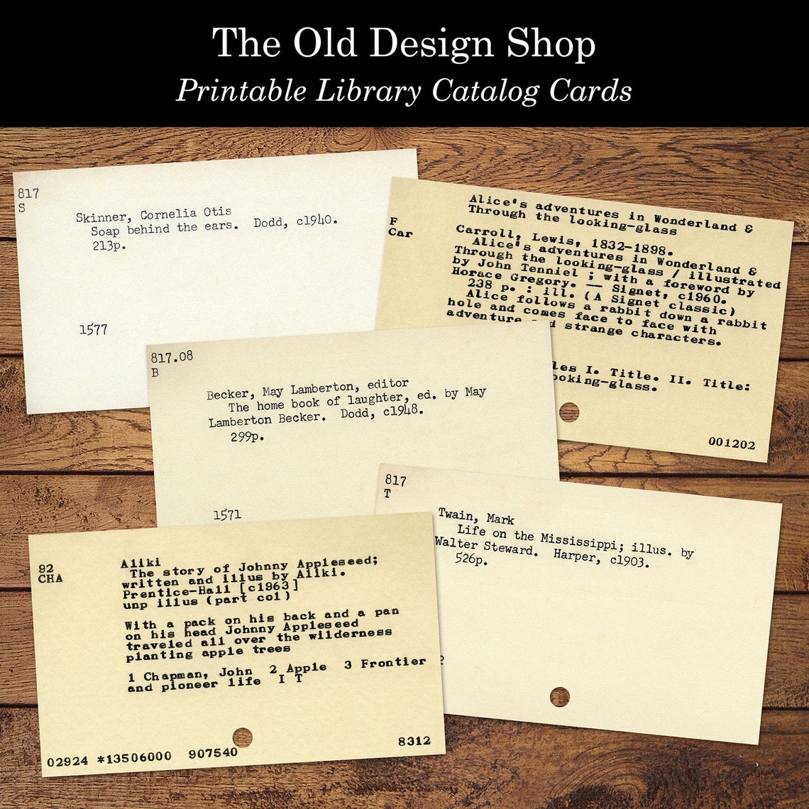 Printable Vintage Library Catalog Cards Digital Collage Sheet - Etsy