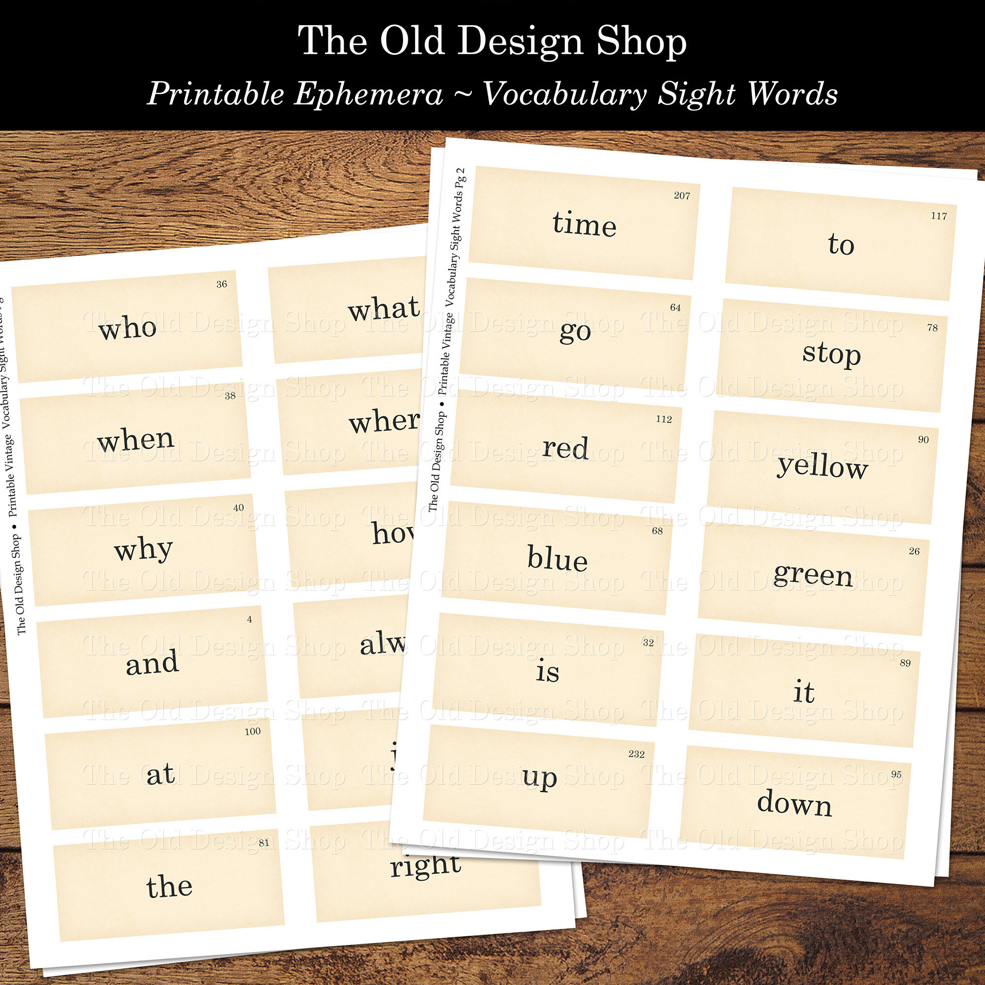 Sight Cards Printable Junk Journal Neutral Ephemera Cardmaking Supply ...
