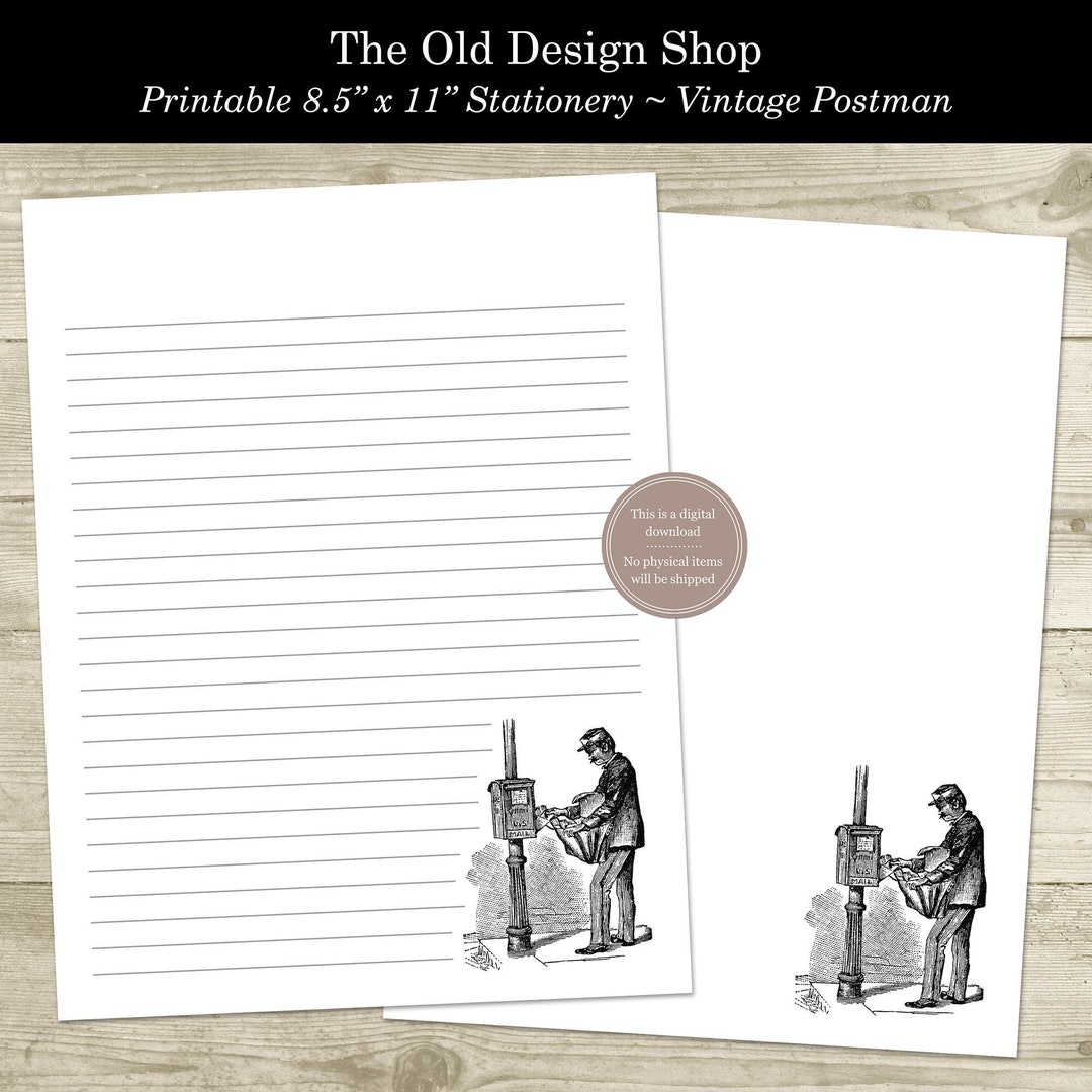 Mailman Stationery Letter Writing Paper Penpal Stationary Printable ...