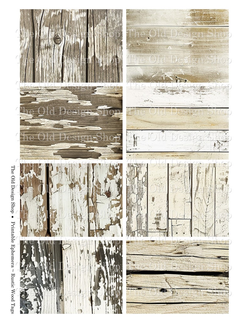 Rustic Wood Tags Printable Ephemera, Digital Download - Etsy