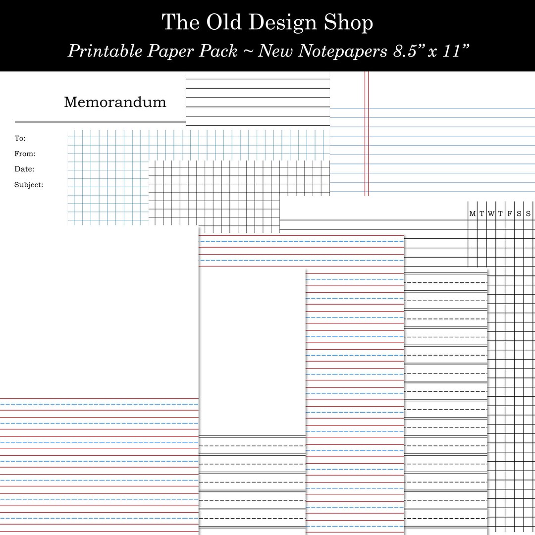 Printable Notepaper Ink Saving Printable Lined Pages Graph Paper ...
