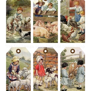 Printable Vintage Farm Tags for Junk Journals Cardmaking Supply Vintage ...