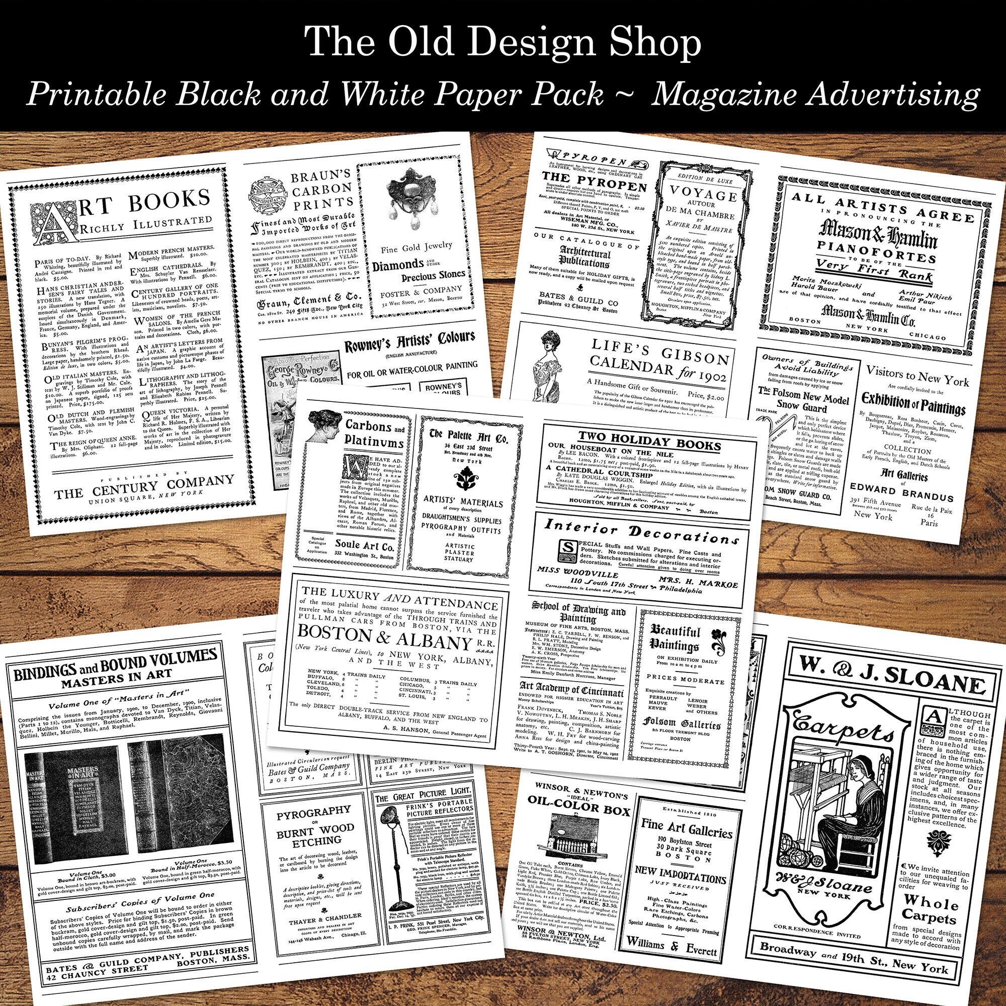 Vintage Magazine Advertisements Printable Junk Journal Signatures Ink ...