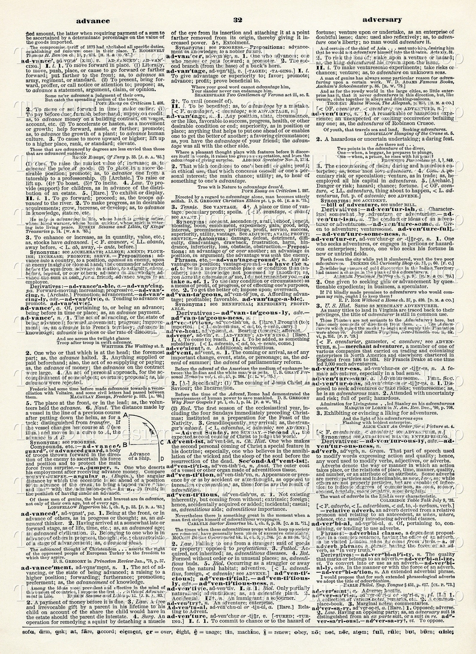 Printable Dictionary Page Definition for Advance Adventure Adventurous ...