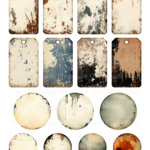 Industrial Grunge Tag Set Printable Ephemera Shabby Grunge Tags Junk ...