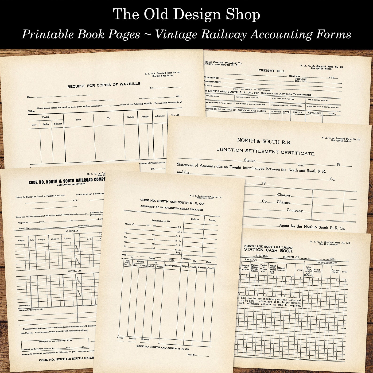 20 Antique Railway Accounting Forms Vintage Printable Book - Etsy