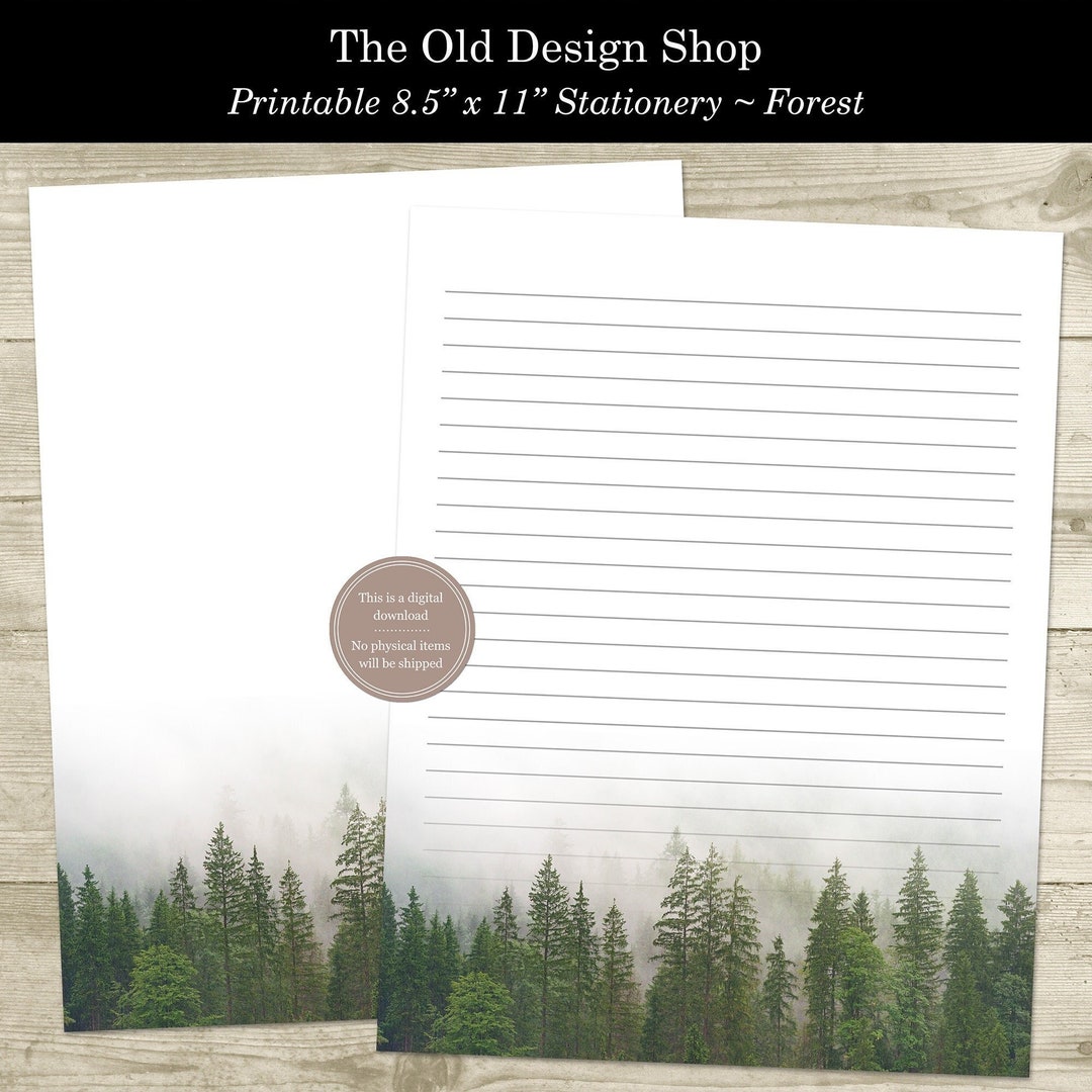 Printable Forest Stationery Letter Writing Paper Penpal Stationary ...