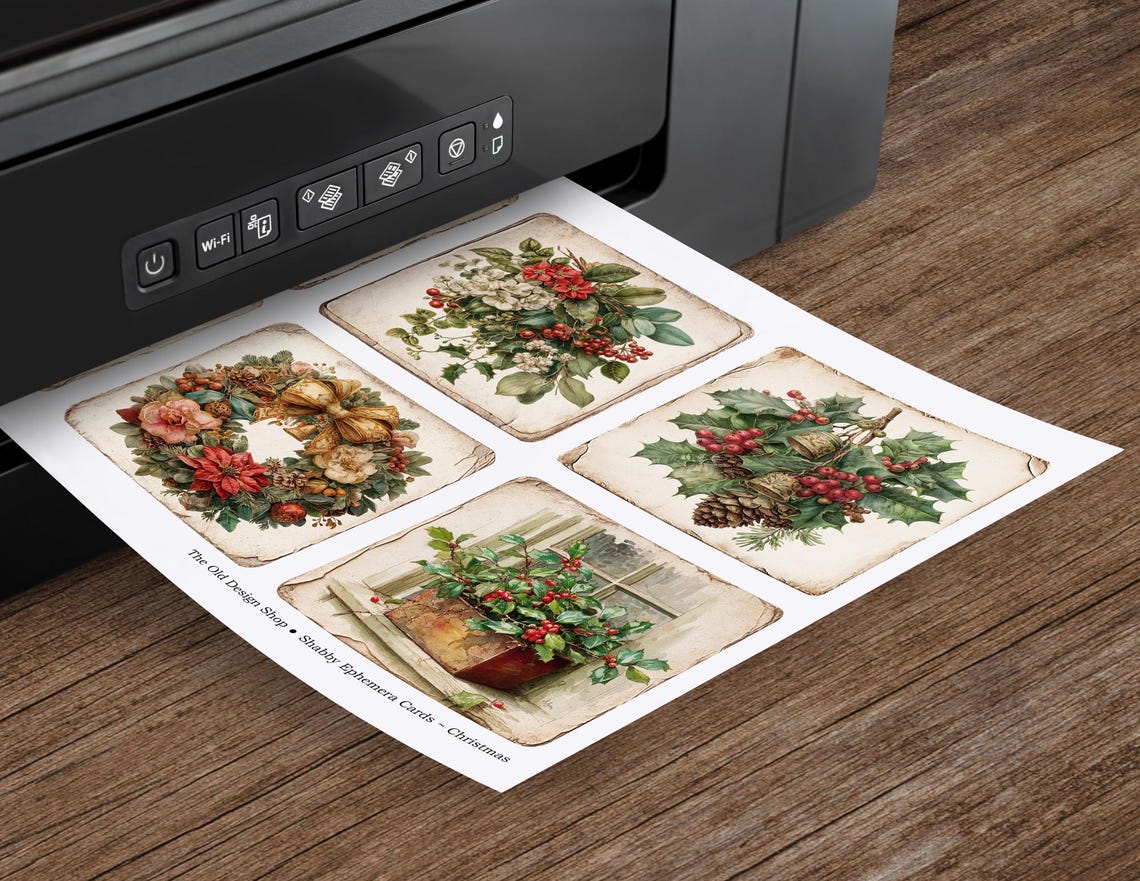 Shabby Christmas Ephemera Kit Printable Ephemera for Junk Journals ...