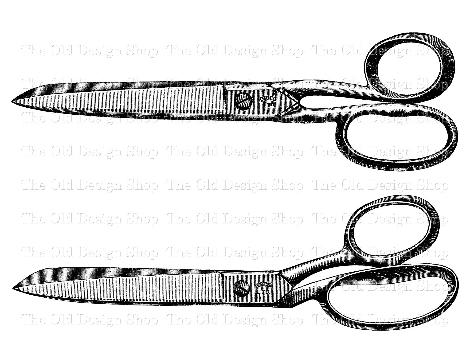 Scissors Clip Art Printable Vintage Sewing Illustration | Etsy