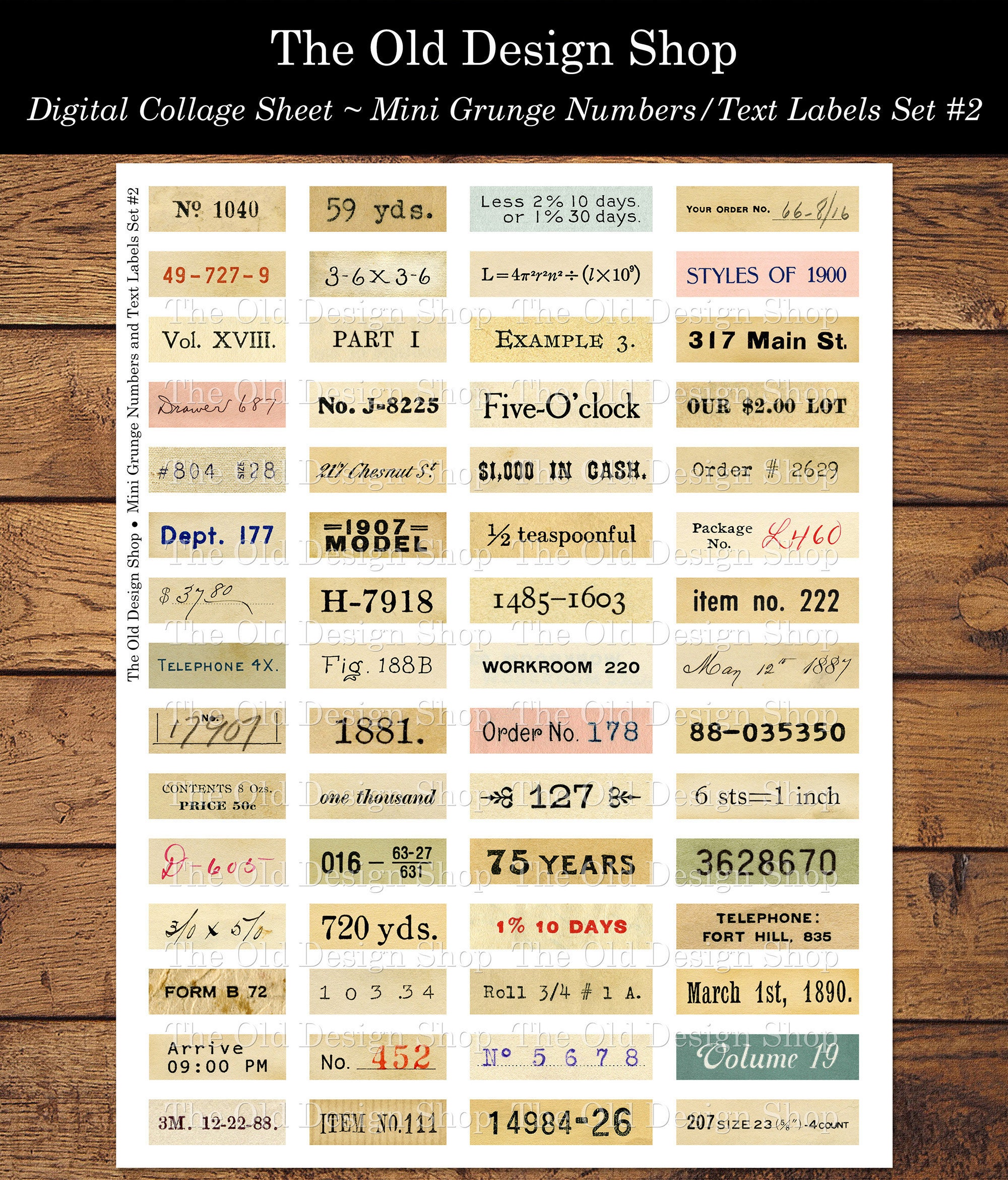 Number Labels Mini Shabby Numbers and Text Label Tags Set 2 - Etsy