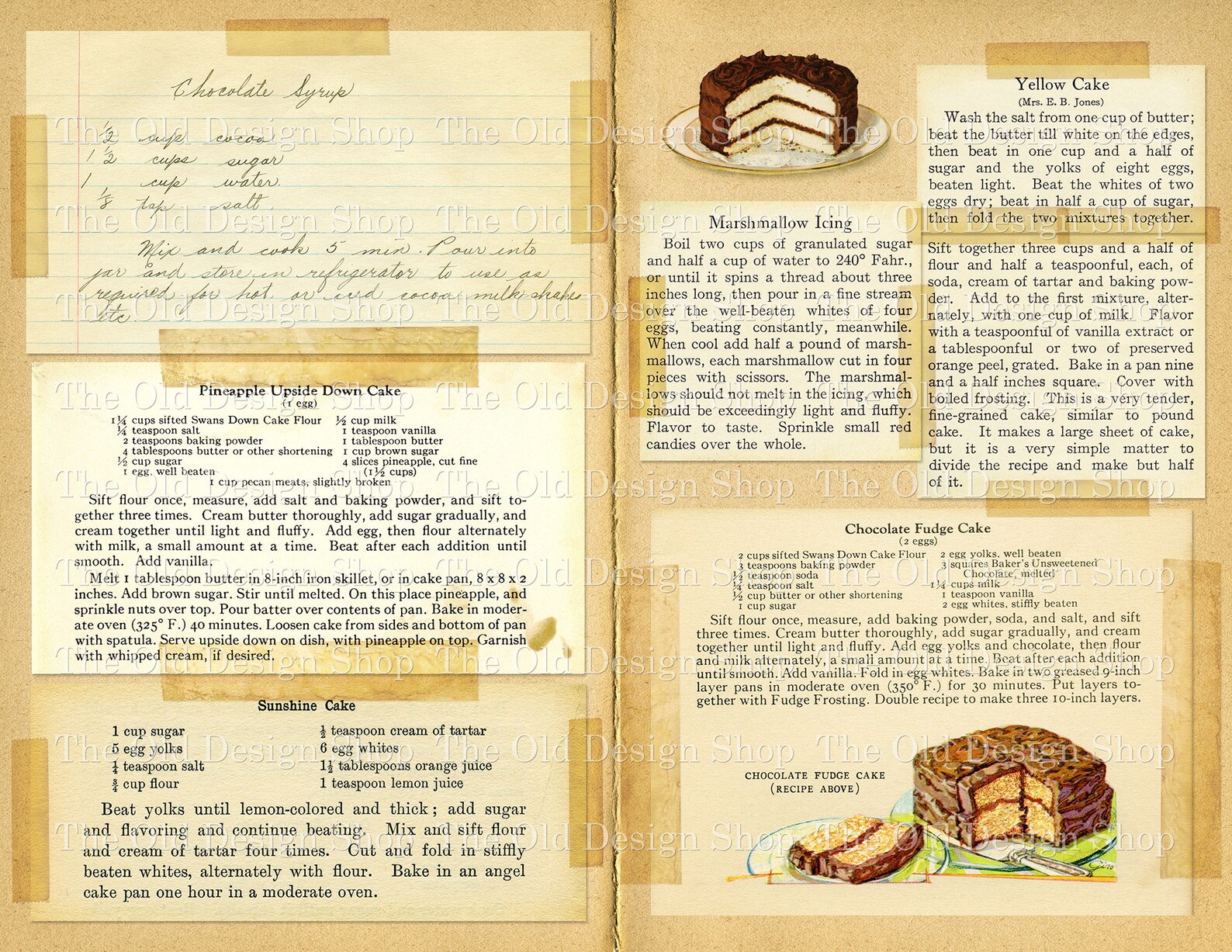 Printable Vintage Recipe Junk Journal Scrapbook Cooking Baking - Etsy