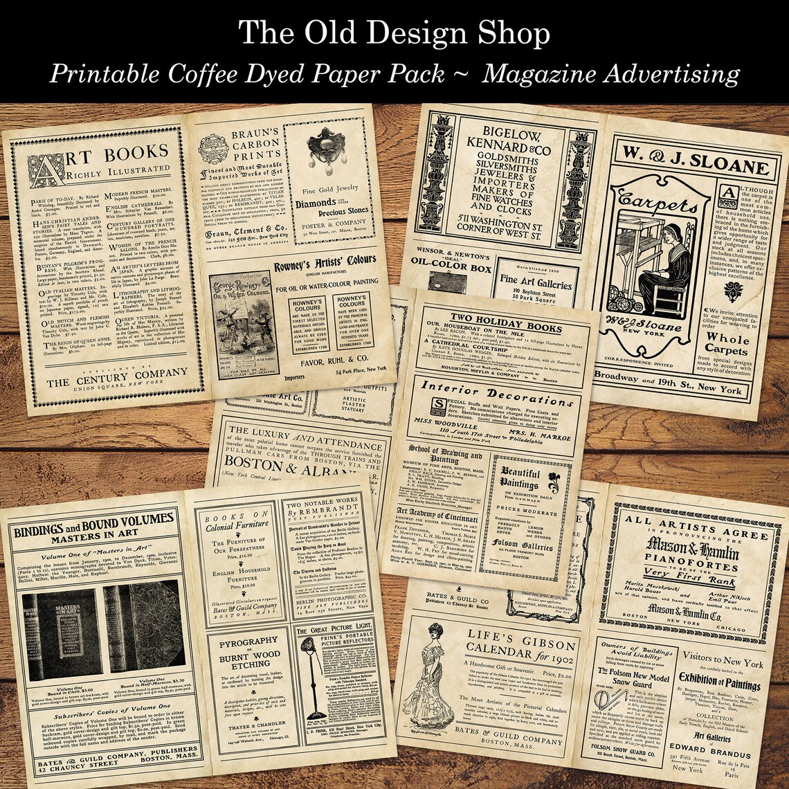 Vintage Magazine Advertisements Printable Junk Journal Signatures Ink ...