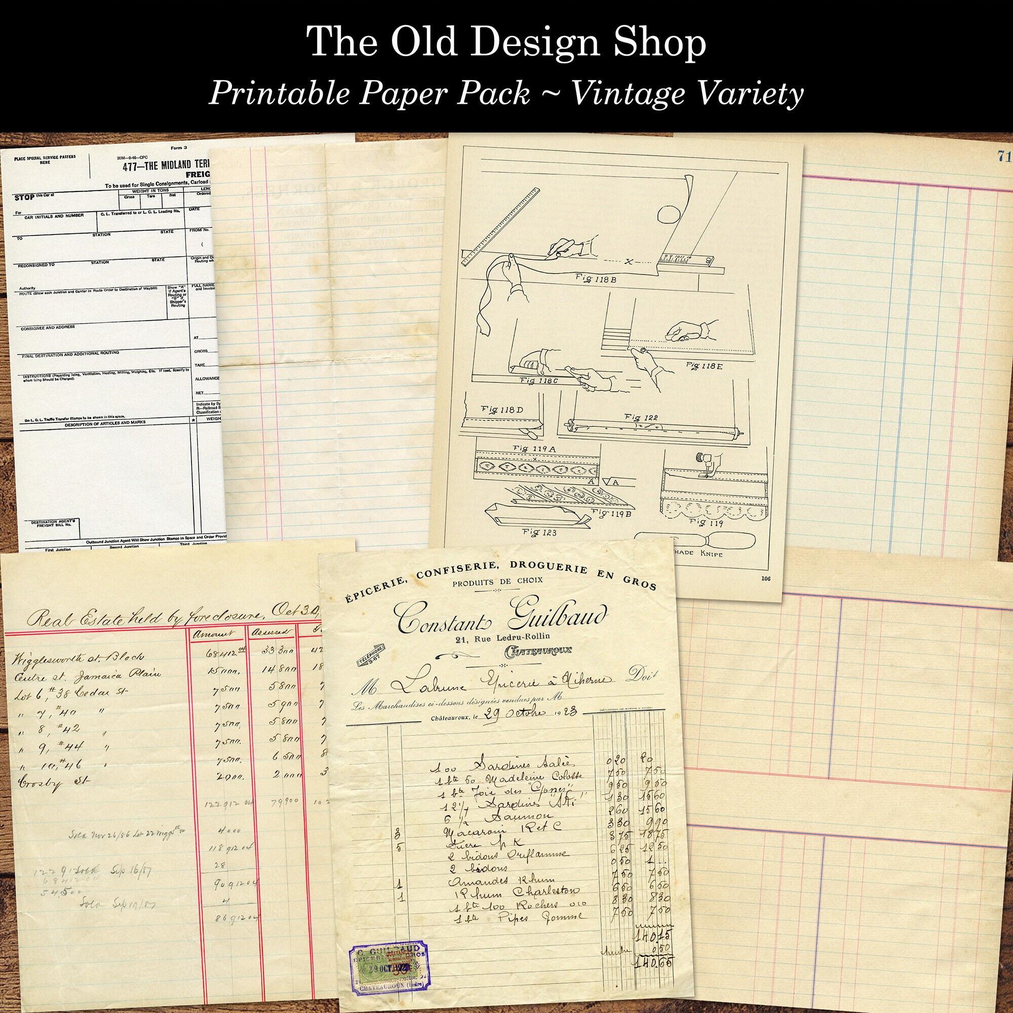 Printable Vintage Background Paper Pack Collage Antique Book - Etsy