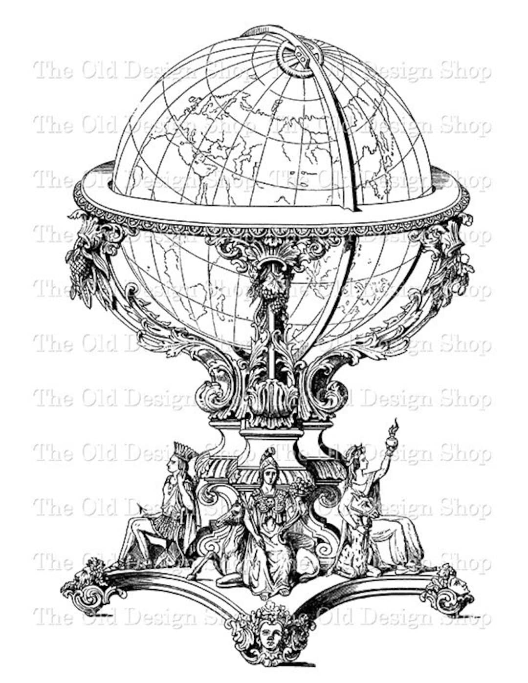 Globe Clip Art Black And White