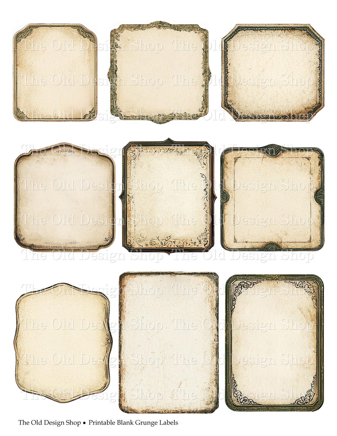 Blank Grunge Labels Journal Kit Printable Ephemera Shabby Labels Tags ...