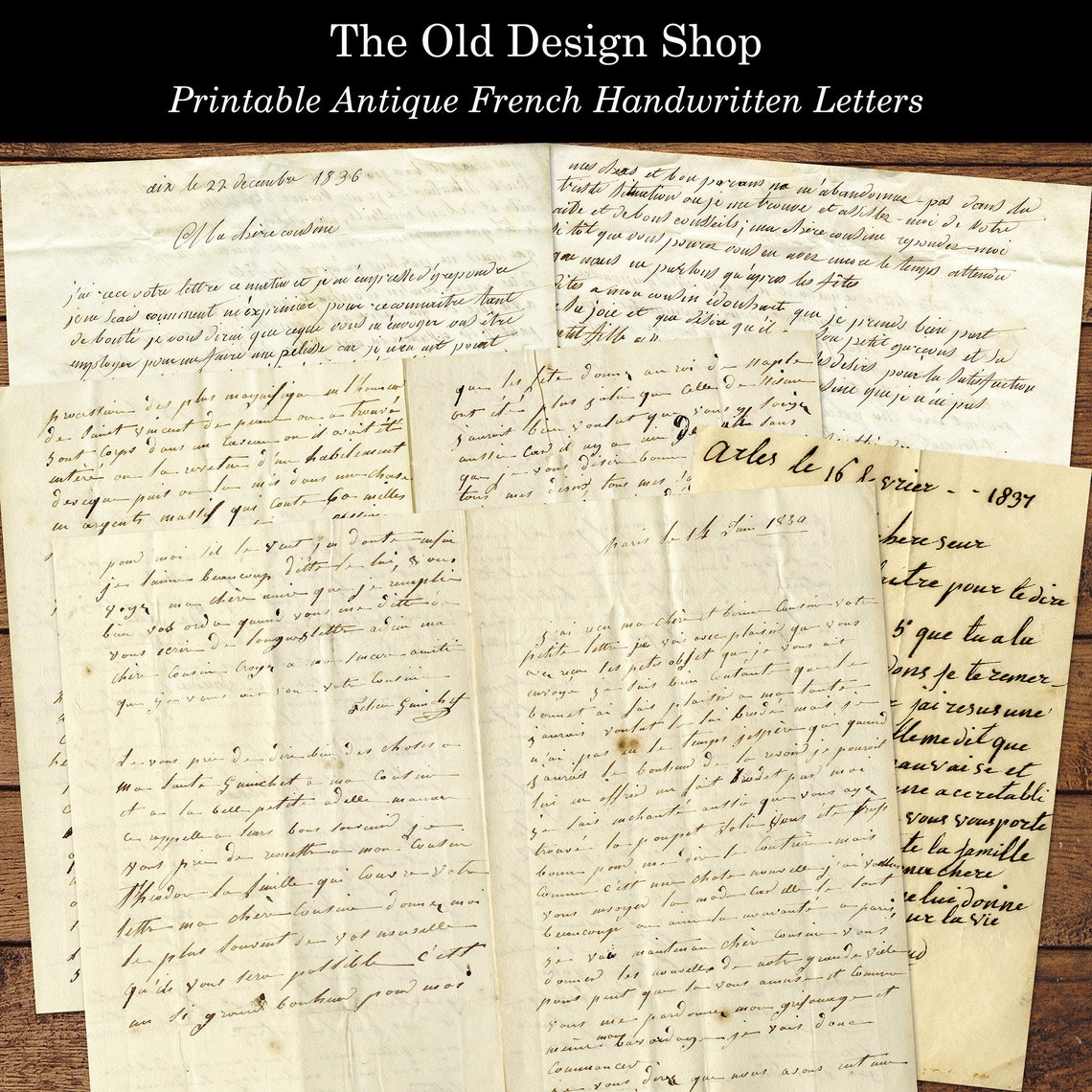 Printable Antique French Handwritten Letters for Junk Journals ...