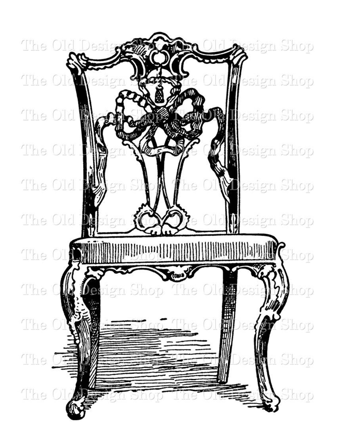 Victorian Chair Clipart Vintage Furniture Graphics for Cardmaking Junk ...