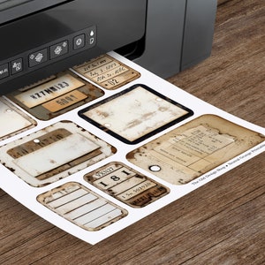 Neutral Grunge Tag Set 1 Shabby Grunge Tags Printable Ephemera Tags ...